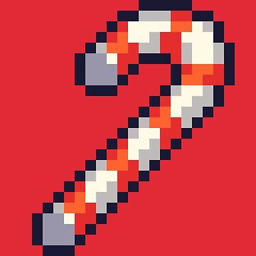 "Pixel Candy Cane" Sticker for Sale by chipdesigns | Redbubble
