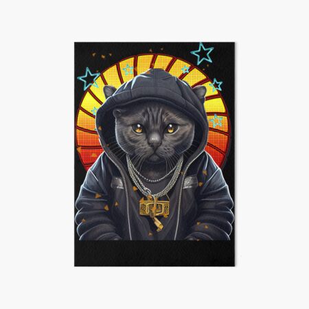 "Cool Hip Hop Cat Rapper Design | Funny Whimsical Cat Design " Art ...