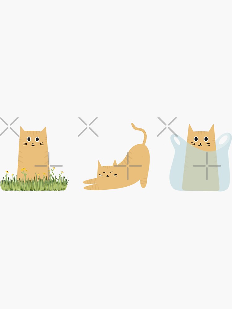 "Orange Tabby Cat Doodle Pack " Sticker for Sale by BluebellPainter ...