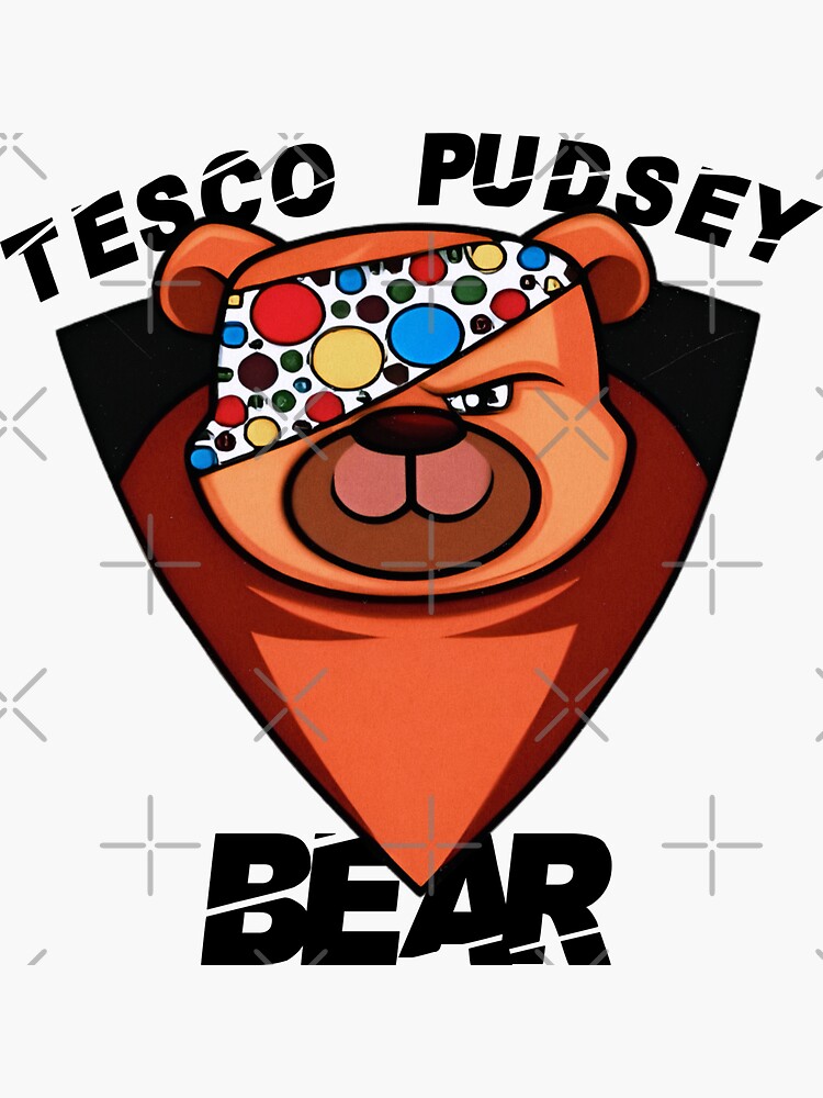 "Tesco Pudsey Bear" Sticker for Sale by Vlaki | Redbubble