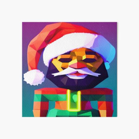 "Black Santa claus 16 bit 3d Christmas character " Art Board Print for ...