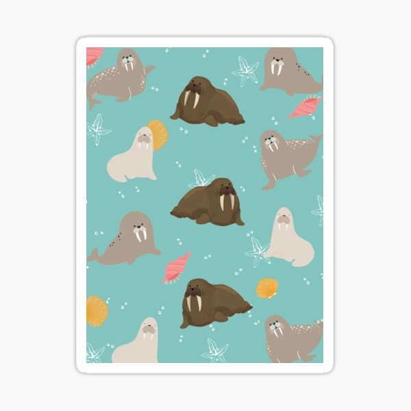 "Walrus Love" Sticker for Sale by EmmaBenene | Redbubble
