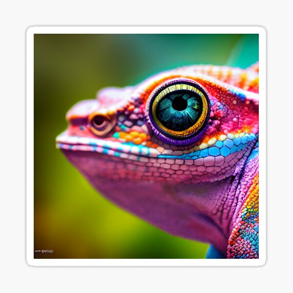 "Colorful Chameleon 1" Sticker for Sale by AussieAck | Redbubble