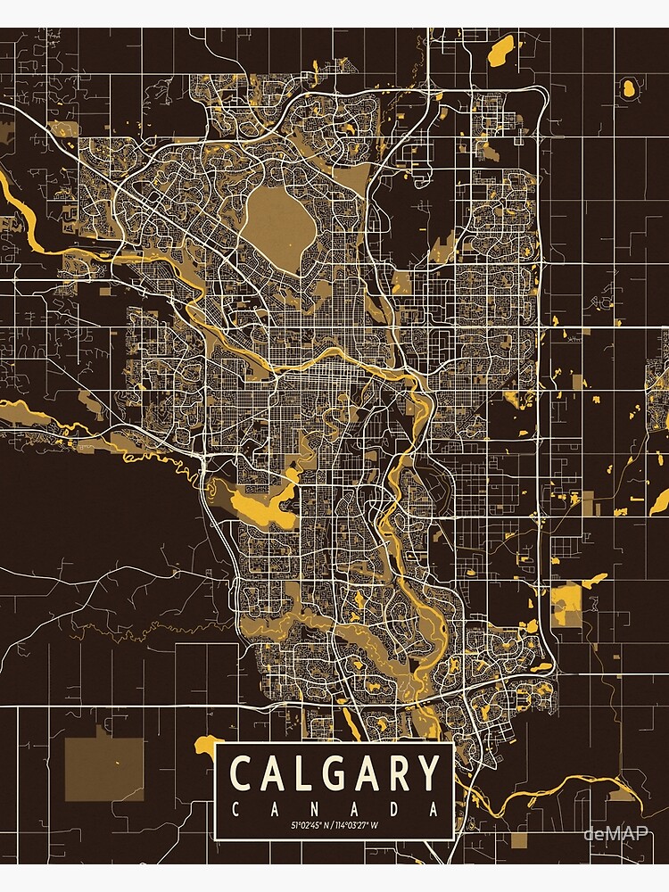 "Calgary City Map of Alberta, Canada - Pastel" Poster for Sale by deMAP ...