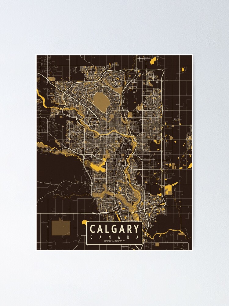 "Calgary City Map of Alberta, Canada - Pastel" Poster for Sale by deMAP ...