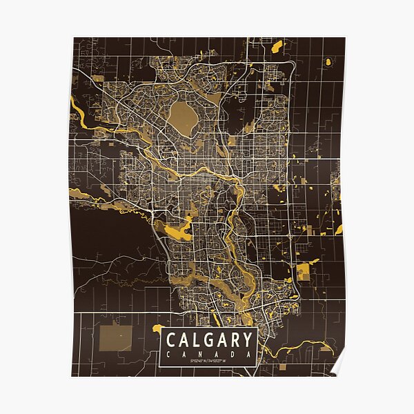 "Calgary City Map of Alberta, Canada - Pastel" Poster for Sale by deMAP ...