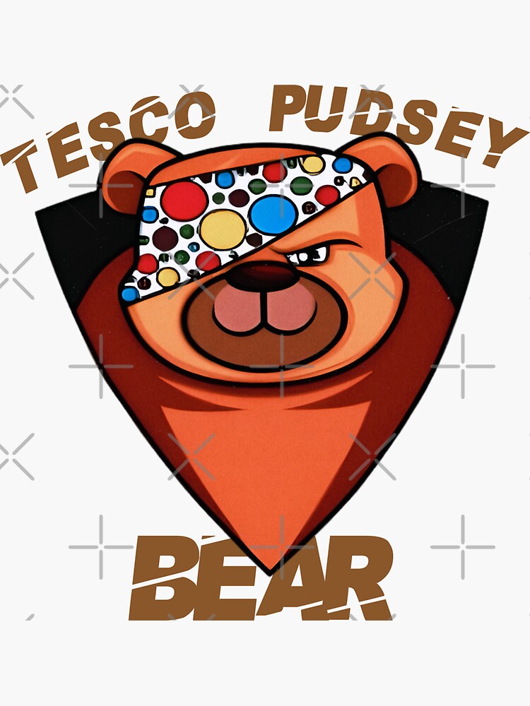 "Tesco Pudsey Bear" Sticker for Sale by Vlaki | Redbubble