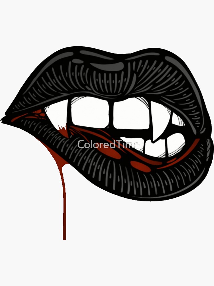 "Vampire Fangs" Sticker for Sale by ColoredTime | Redbubble