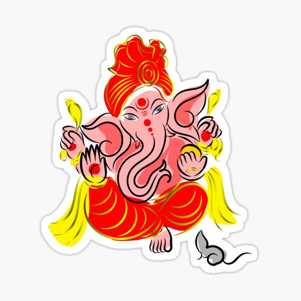 "Lord Ganesha, Ganapathi" Sticker for Sale by AlaukikaShop | Redbubble