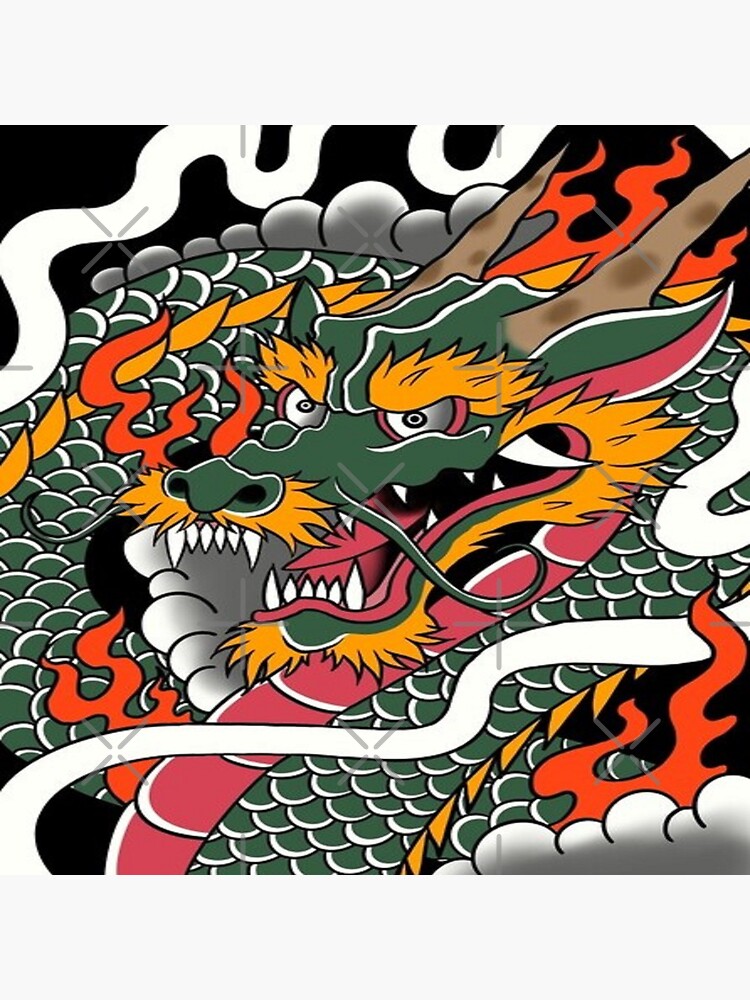 "Japanese Ryu - Japanese Dragon - Pattern" Sticker for Sale by ...