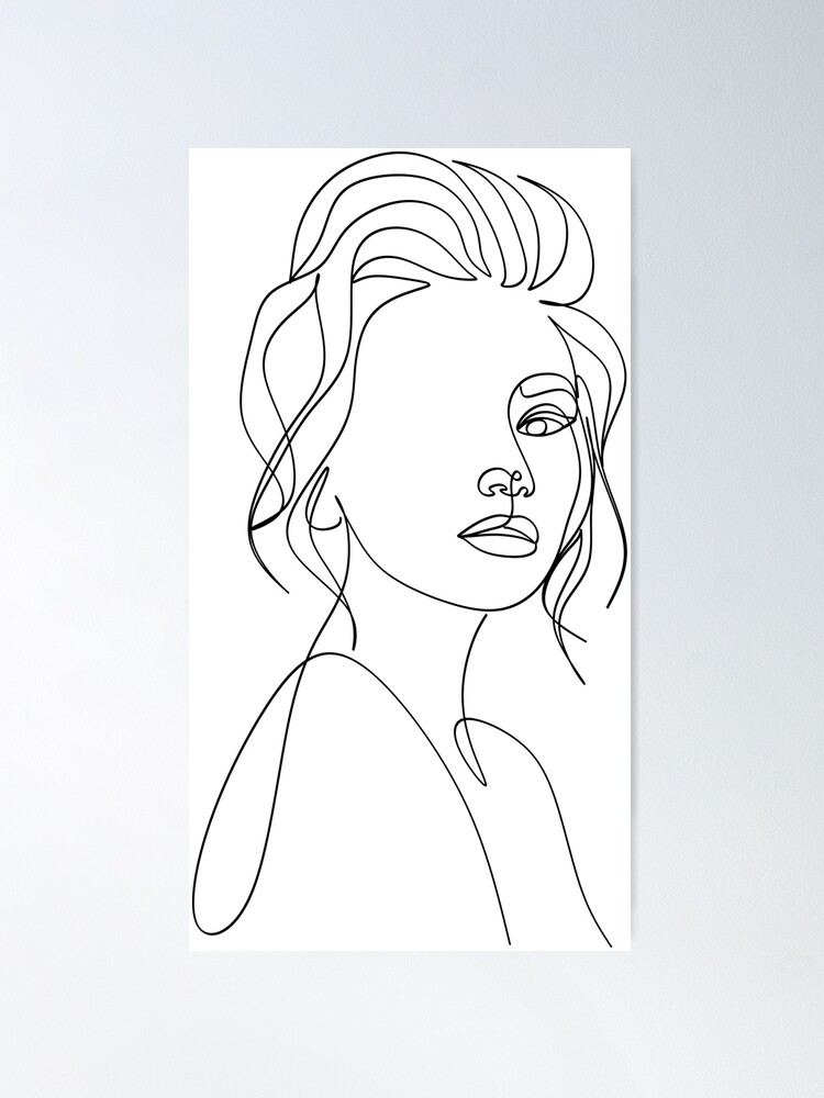 Dibujo Lineal De La Cara De Una Niña