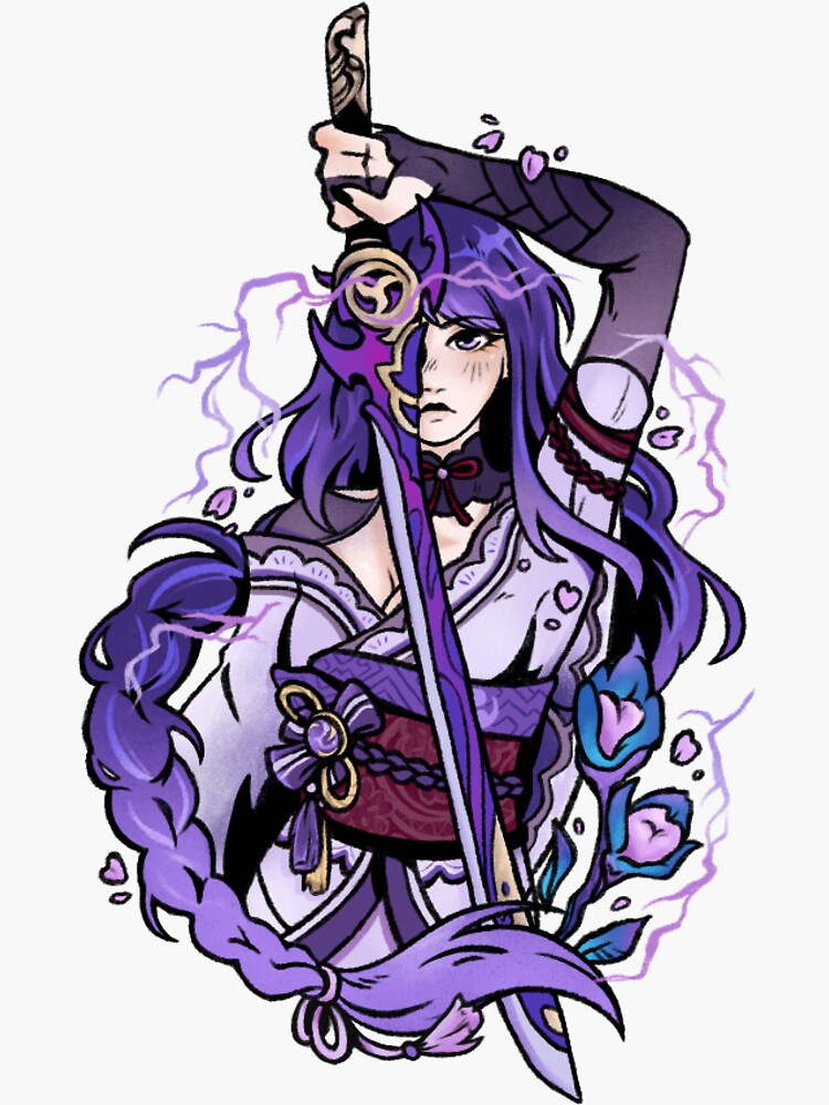 "Raiden Shogun Ei Genshin Impact" Sticker for Sale by kyahyn | Redbubble
