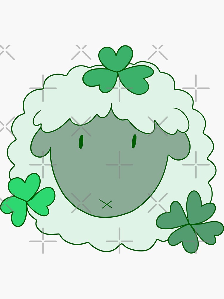 "Clover Sheep Face" Sticker for Sale by SaradaBoru | Redbubble
