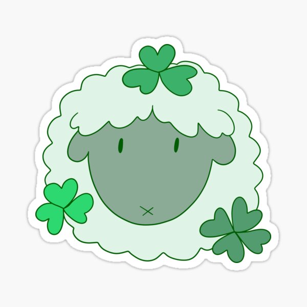 "Clover Sheep Face" Sticker for Sale by SaradaBoru | Redbubble