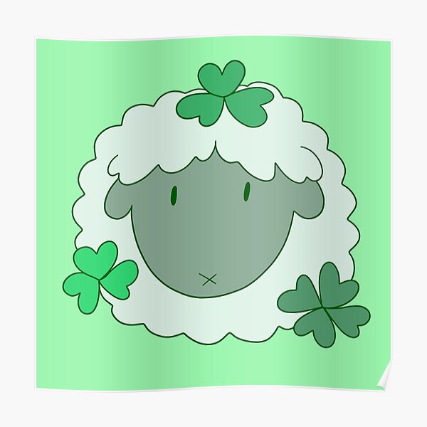 "Clover Sheep Face" Poster by SaradaBoru | Redbubble