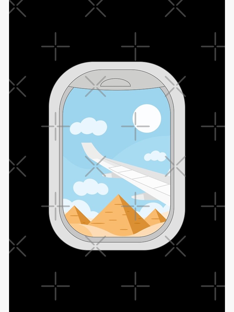 "Airplane Window | Airplane Wing | Beautiful Pyramid Landscape" Poster ...