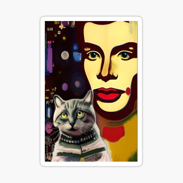 "Alan Turing and Cosmic kitty" Sticker for Sale by IoncureDS1 | Redbubble