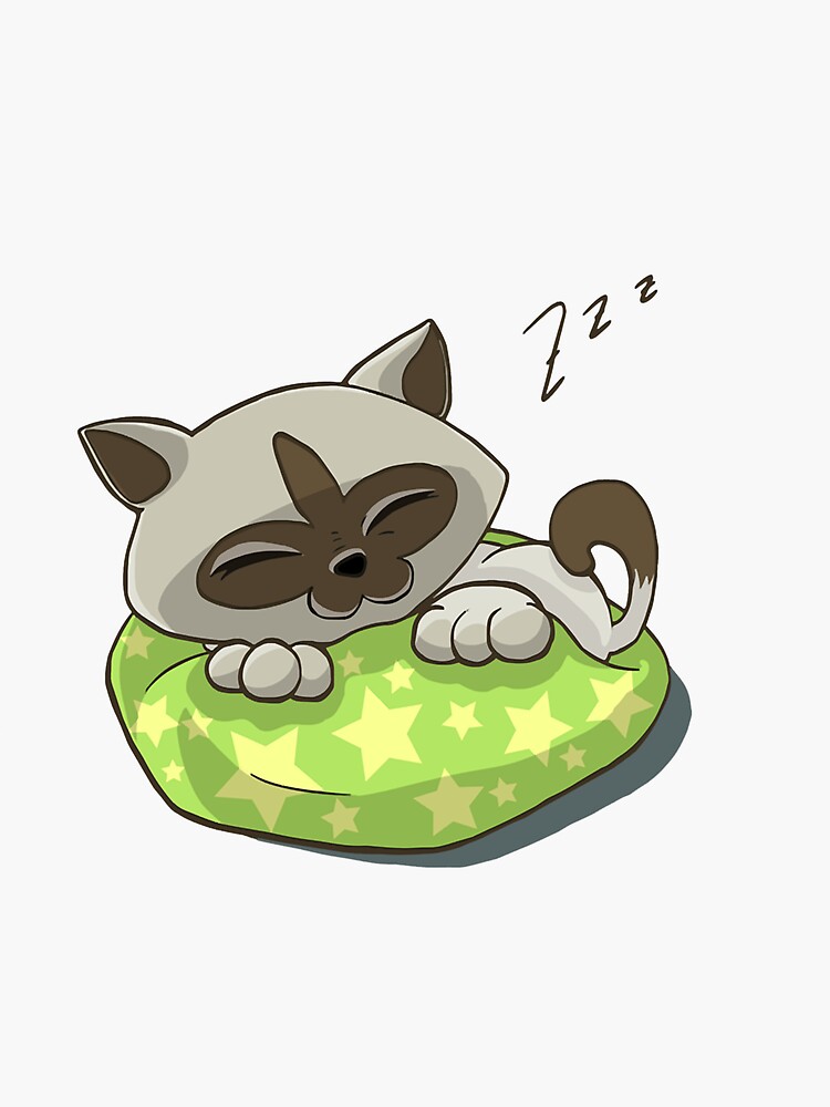 "Sleeping Hunk Cat Kitten Kitty Version" Sticker for Sale by ...