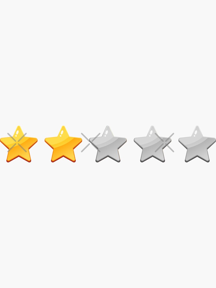 "Two Star out Of Five Star Rating" Sticker for Sale by patternarium ...