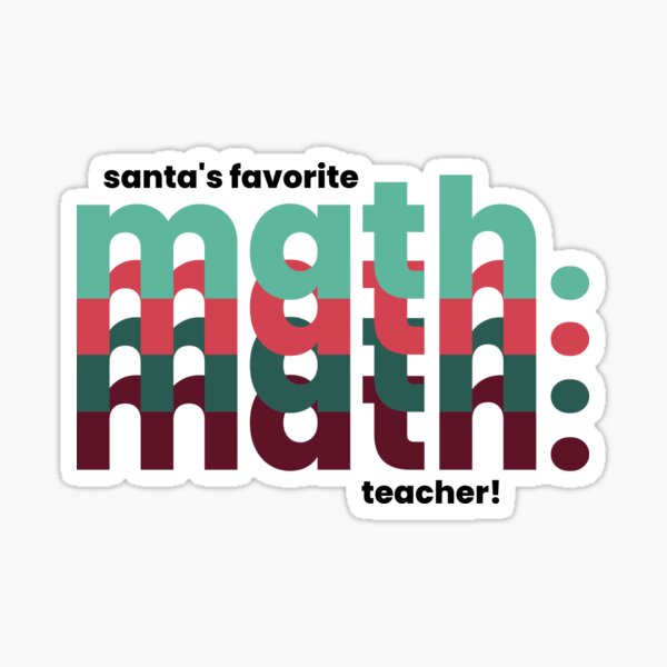 "Modern Christmas Math Teacher Design" Sticker for Sale by ...