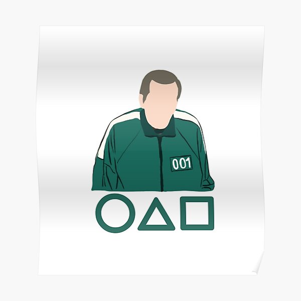 "The Squid Game player 001 & squid game logo" Poster for Sale by ...