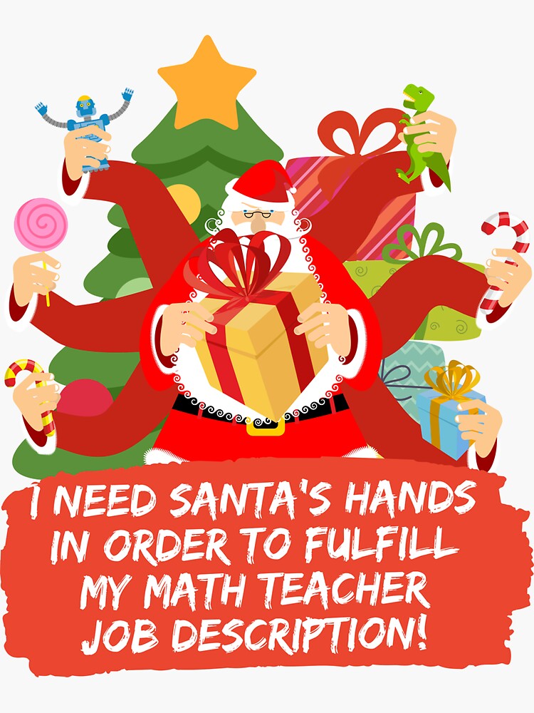 "Math Teacher Christmas " Sticker for Sale by myspookycuties | Redbubble