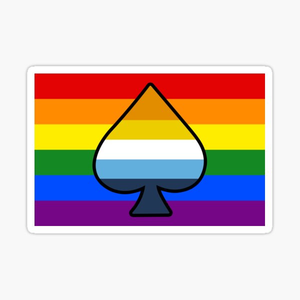 "Aroace and LGBT pride flag with ace of spades" Sticker for Sale by ...