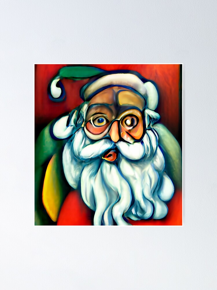 "Santa Claus in the Style of Cubism" Poster for Sale by OddUnderground ...
