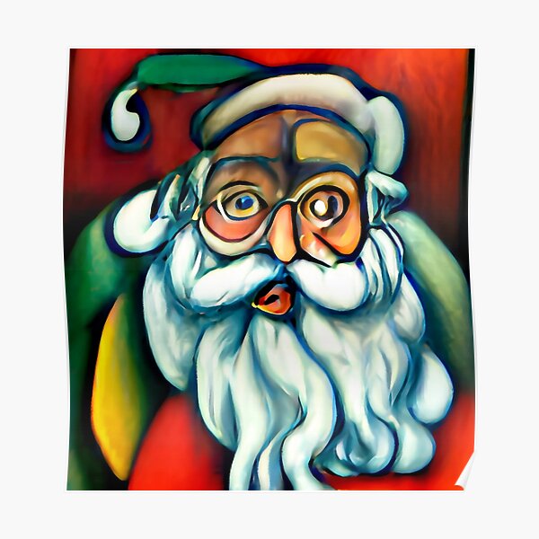 "Santa Claus in the Style of Cubism" Poster for Sale by OddUnderground ...