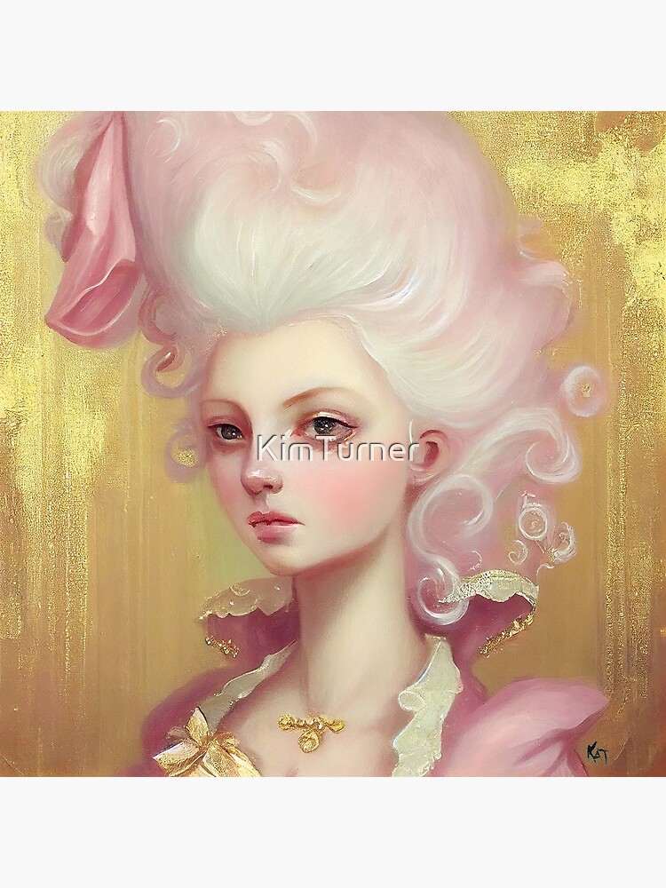 "Marie in pink and gold, created in Midjourney by Kim Turner Art" Art ...