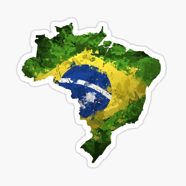 "Flag and map of Brazil" Sticker for Sale by footballma44 | Redbubble