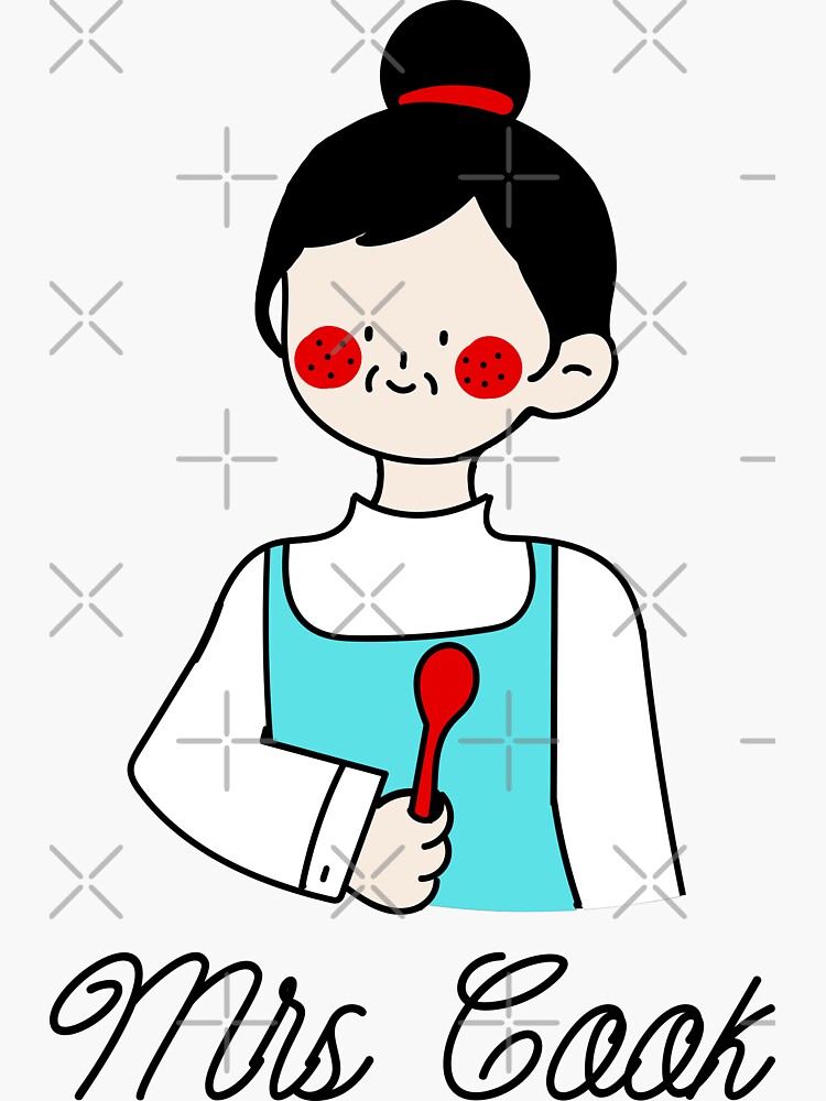 "Mrs. Cook" Sticker for Sale by ArtbyAMB | Redbubble