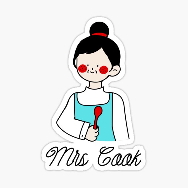 "Mrs. Cook" Sticker for Sale by ArtbyAMB | Redbubble