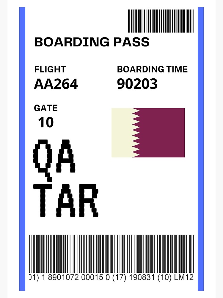 "Boarding pass (Qatar) " Poster for Sale by TO-X-IC | Redbubble