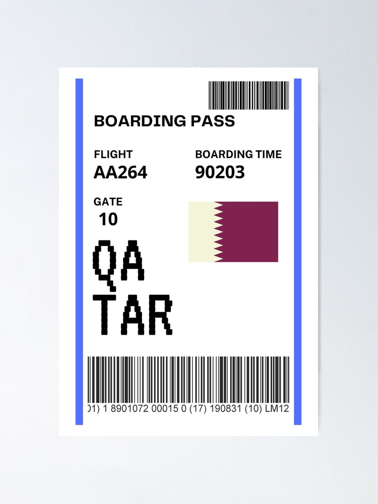 "Boarding pass (Qatar) " Poster for Sale by TO-X-IC | Redbubble