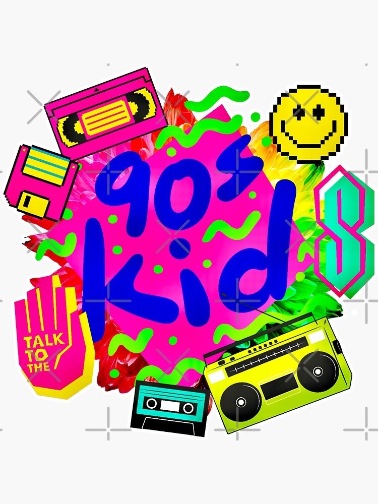 "90’s Kid Coloful Pop Art" Sticker for Sale by AnarKitty805 | Redbubble
