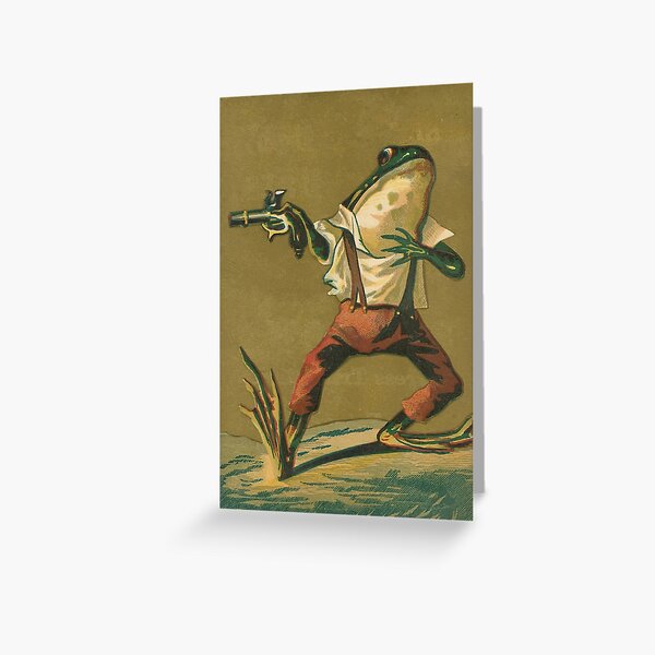 "Dueling Frog - Frog with Pistol" Greeting Card for Sale by Onodera ...