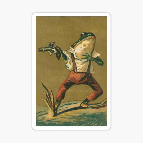 "Dueling Frog - Frog with Pistol" Sticker for Sale by Onodera | Redbubble