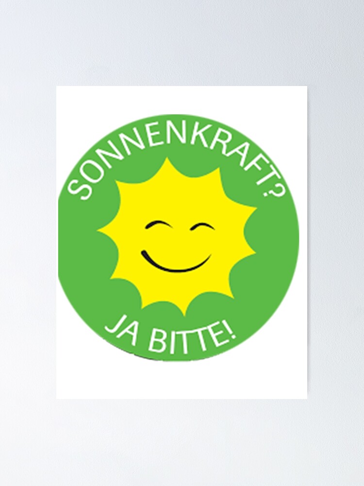 "Sonnenkraft? Ja bitte! Sticker" Poster for Sale by Lion9u9 | Redbubble