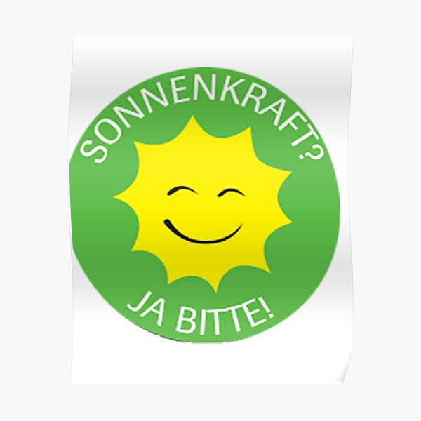 "Sonnenkraft? Ja bitte! Sticker" Poster for Sale by Lion9u9 | Redbubble