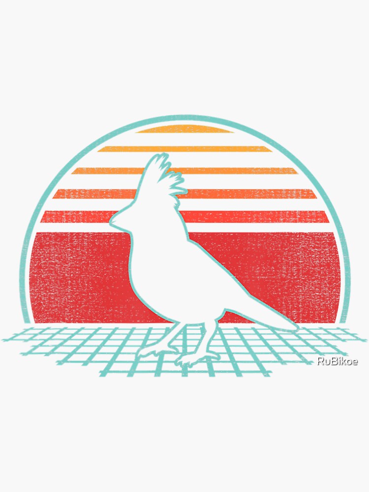 "Cardinal Bird Retro Vintage 80S Style Birding" Sticker for Sale by ...