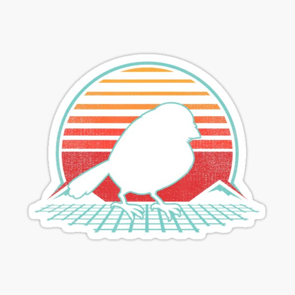"Chickadee Bird Retro Vintage 80S Style Birding" Sticker for Sale by ...