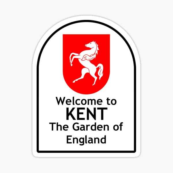 "Kent, Welcome to the Garden of England" Sticker for Sale by sirglennbo ...