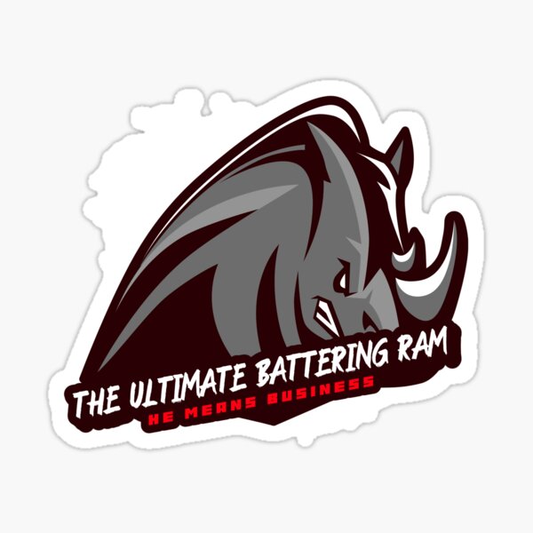 "Rhino - The Ultimate Battering Ram means business " Sticker for Sale ...