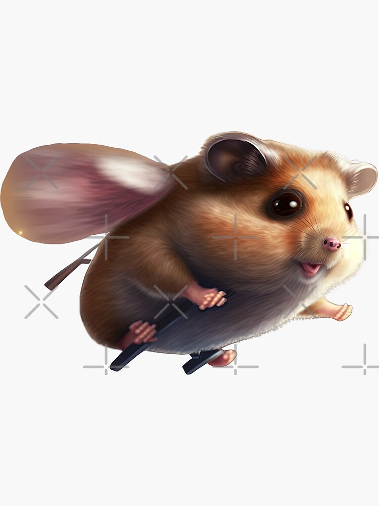 "Flying hamster" Sticker for Sale by AnimalArtPhotos | Redbubble