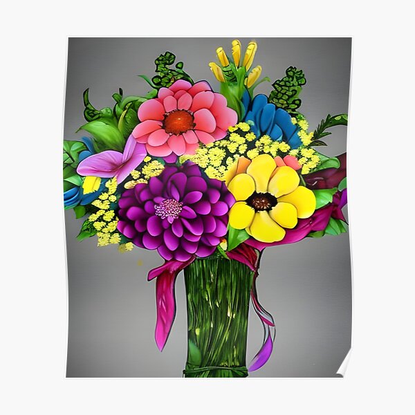 "Fantasy Flower Bouquet" Poster for Sale by CorneliusDesign | Redbubble