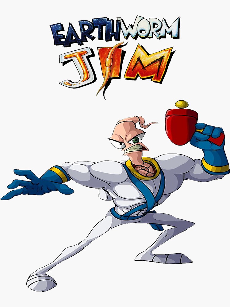 Pegatina «Lombriz de tierra jim dibujos animados, lombriz de tierra jim ...