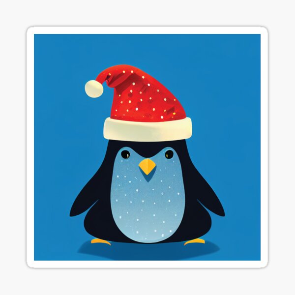 "Spotty Dotty Penguin in Santa Hat" Sticker for Sale by Geminiartstudio ...