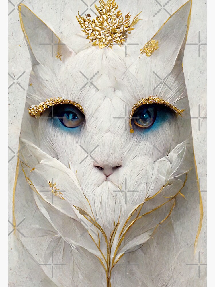 "Snow queen cat" Sticker for Sale by GorinART | Redbubble