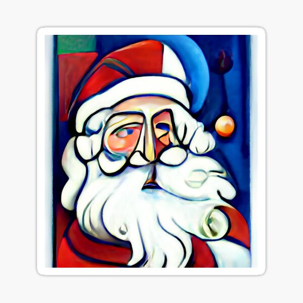 "Santa Claus in the Style of Cubism #2" Sticker for Sale by ...